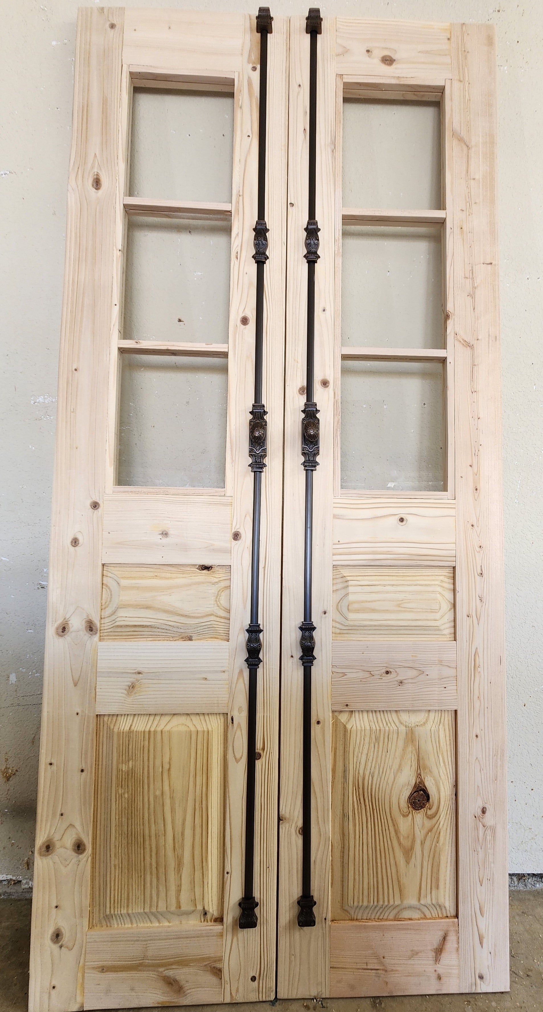 Seeded Glass French Doors
