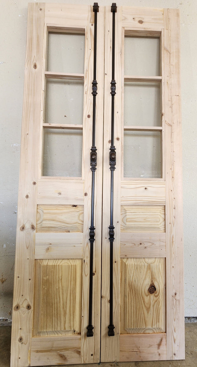 Custom Built: 3 Lite Small Large Panel Style Set of Doors Unfinished ...