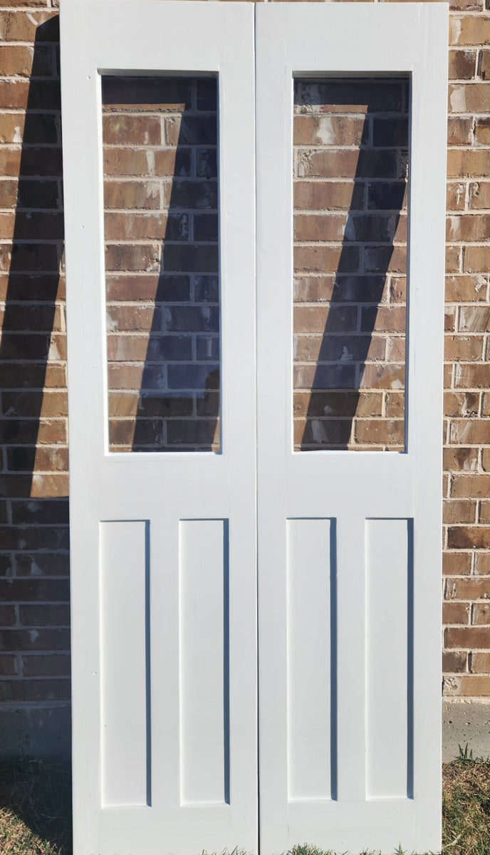 Custom Built: Shaker Style Double Vertical Flat Panel French Doors Pre ...